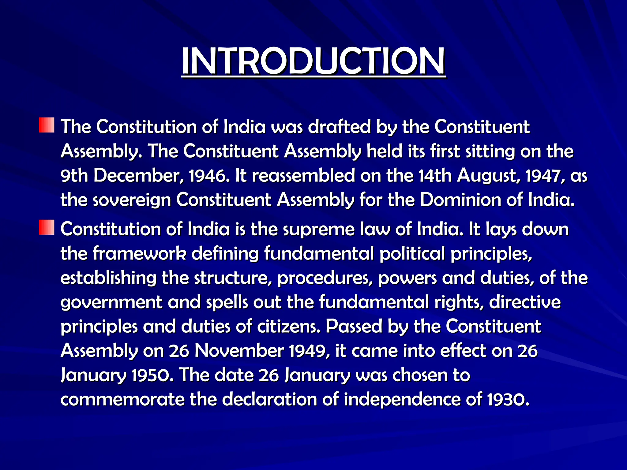 BASIC FEATURES OF INDIAN CONSTITUTION by J Walia.ppt