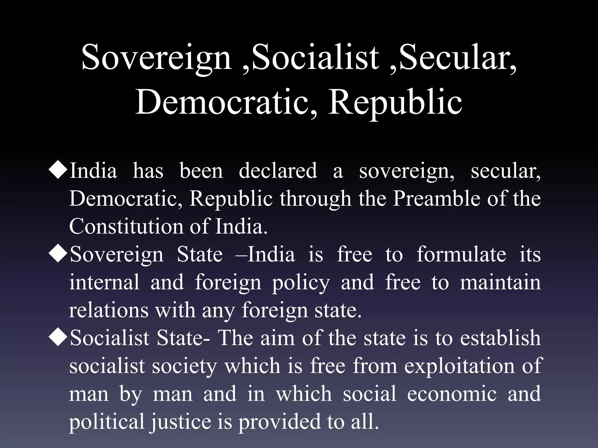 Basic features of indian constitution | PPTX