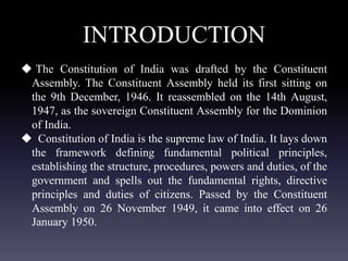 Basic features of indian constitution | PPTX