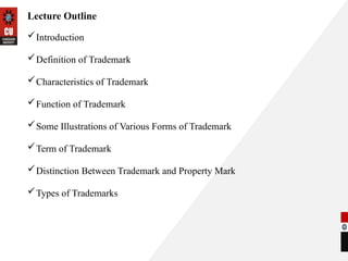 Basic Features of Trademark, Characteristics | PPTX