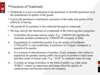 Basic Features of Trademark, Characteristics | PPTX
