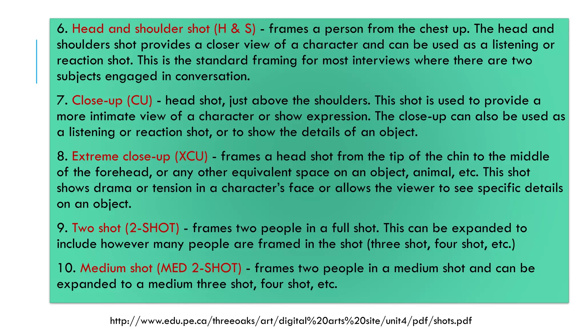 Basic film terminology; masking; iris shot; shot reverse shot | PDF