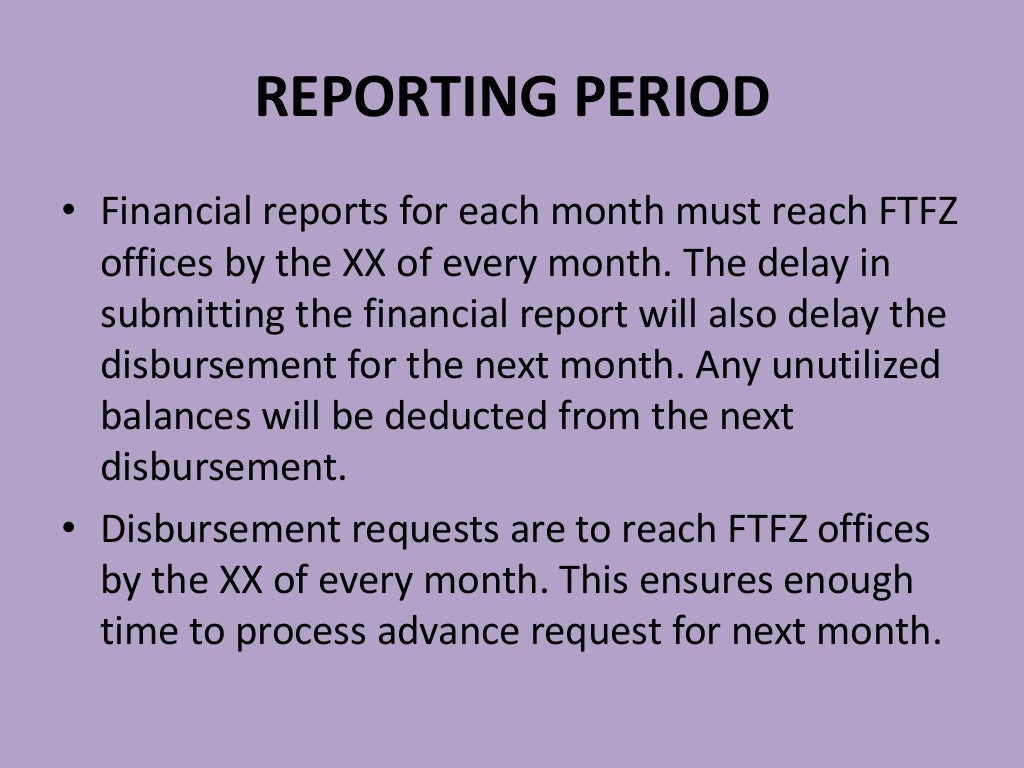 Basic financial reporting requirements for grants or partner organisa…