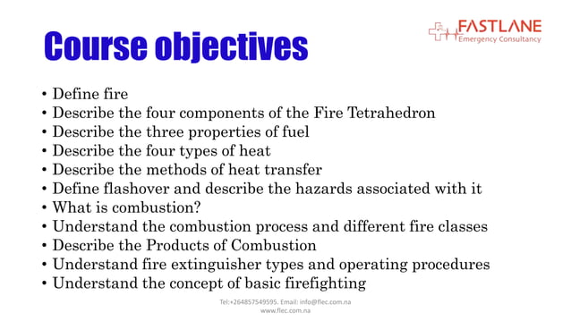 BASIC FIRE FIGHTING TRAINING by Fastlane Emergency Consultancytx | PPT