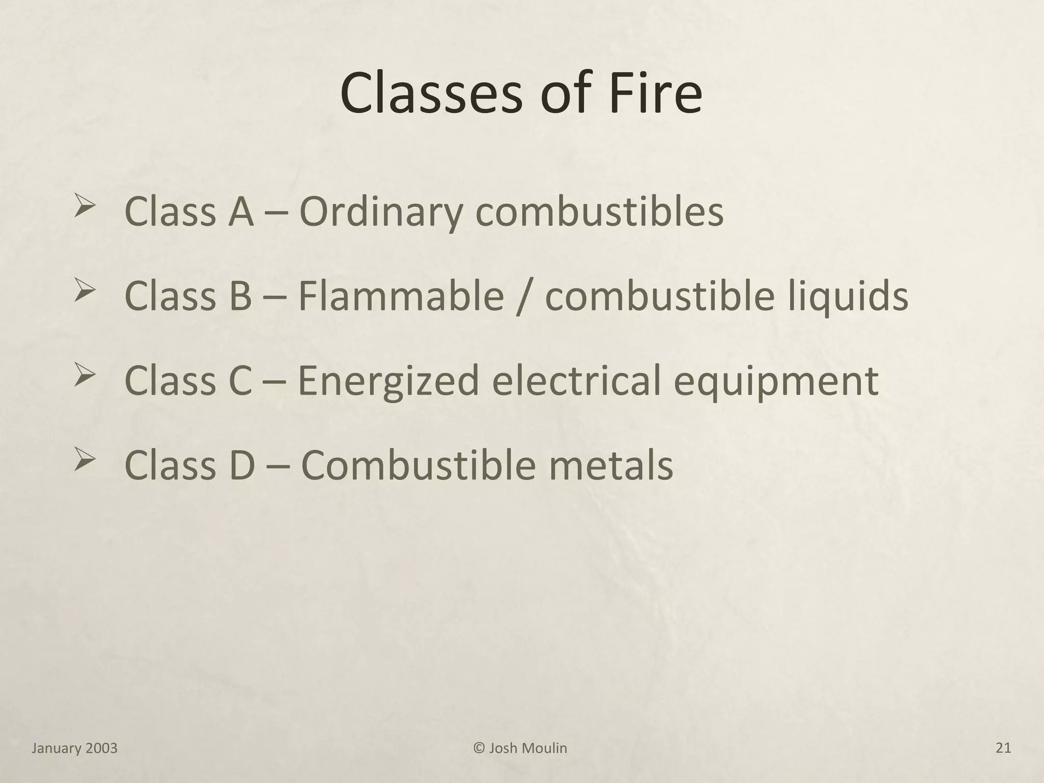 Josh Moulin: Basic Fire Investigation for Law Enforcement | PPT