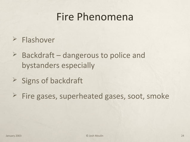 Josh Moulin: Basic Fire Investigation for Law Enforcement | PPT ...