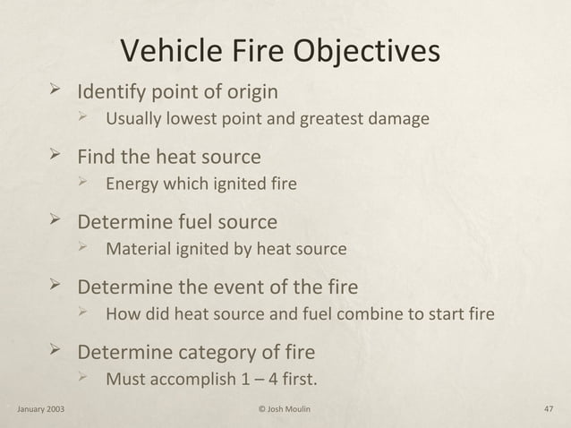 Josh Moulin: Basic Fire Investigation for Law Enforcement | PPT ...