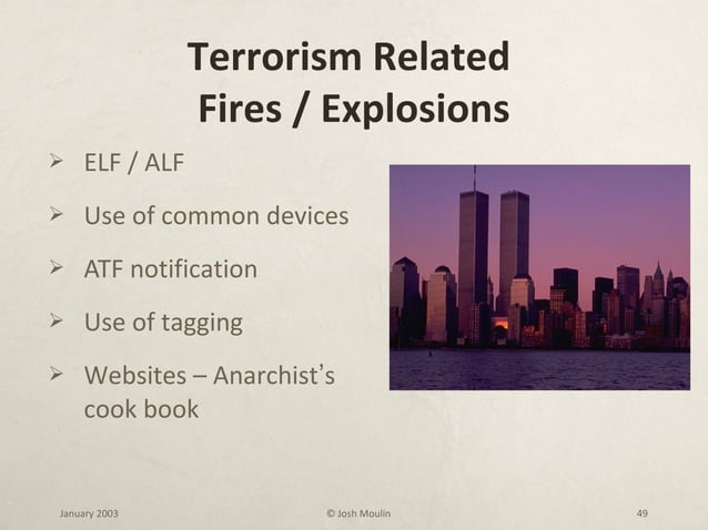 Josh Moulin: Basic Fire Investigation for Law Enforcement | PPT