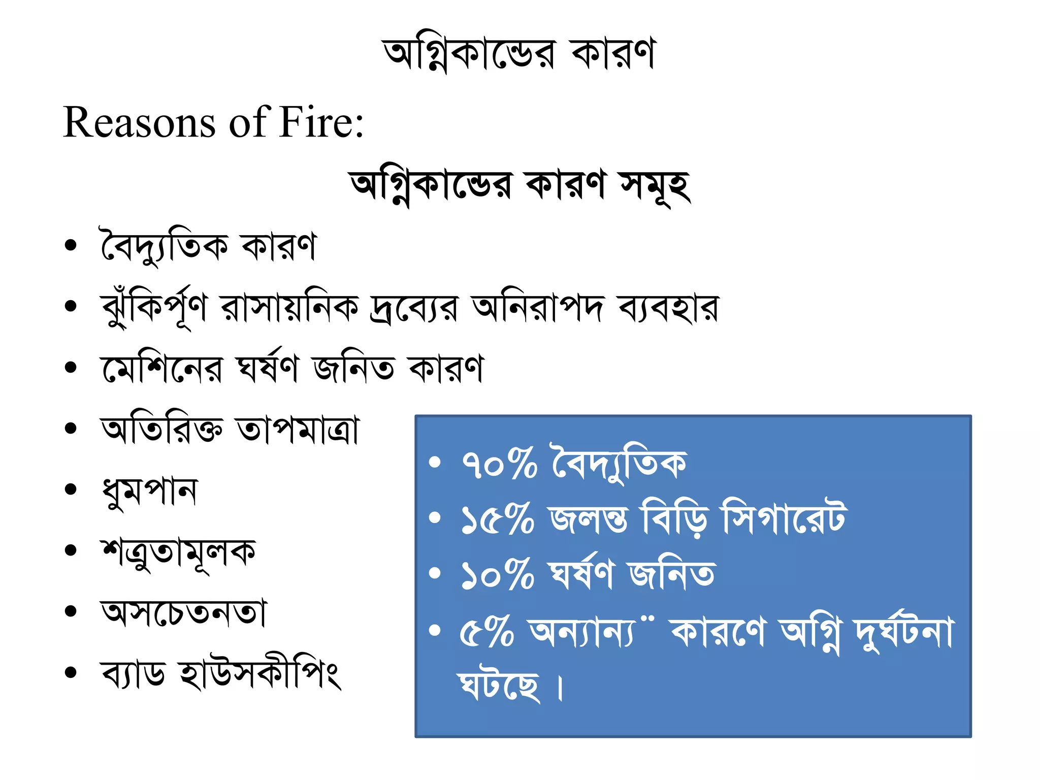 Basic fire triangle and extinguishing method (bangla) | PDF
