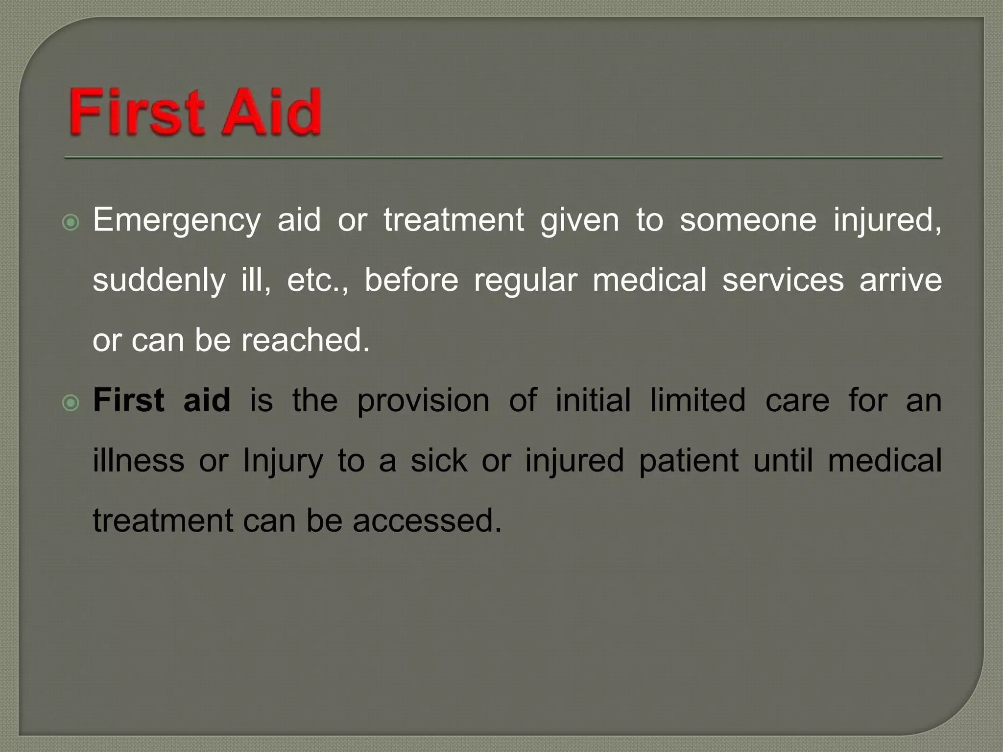 Basic first aid | PPTX