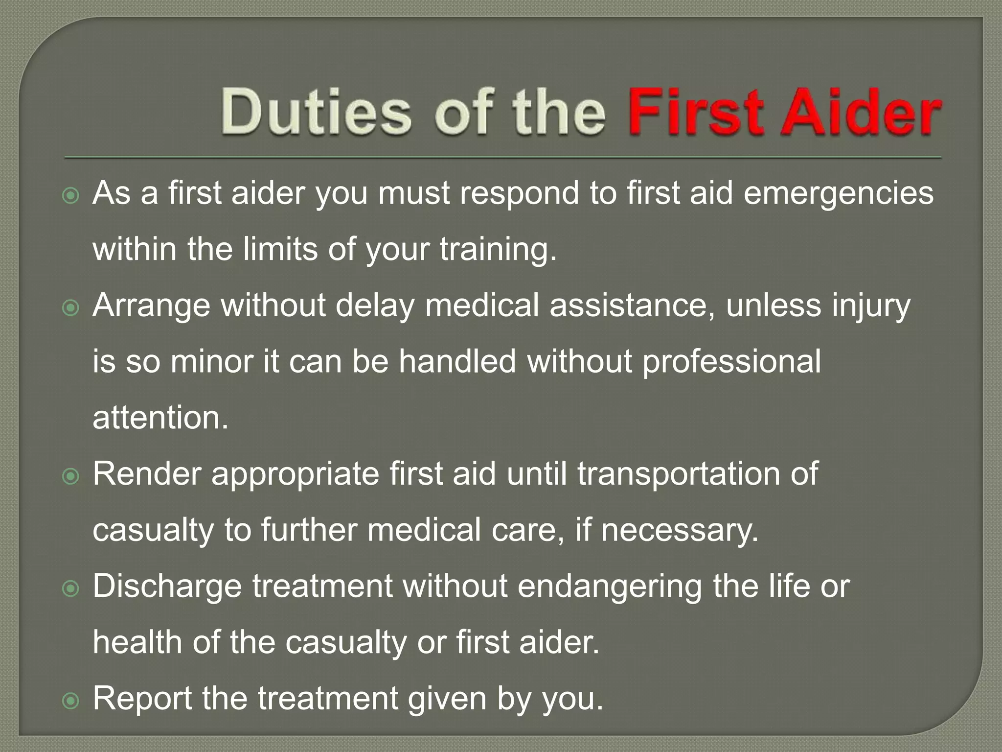 Basic first aid | PPTX