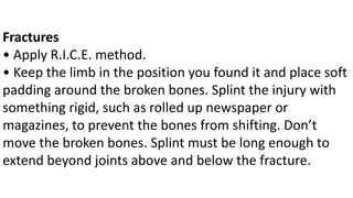 Basic First Aid for Injuries and emergency | PPTX