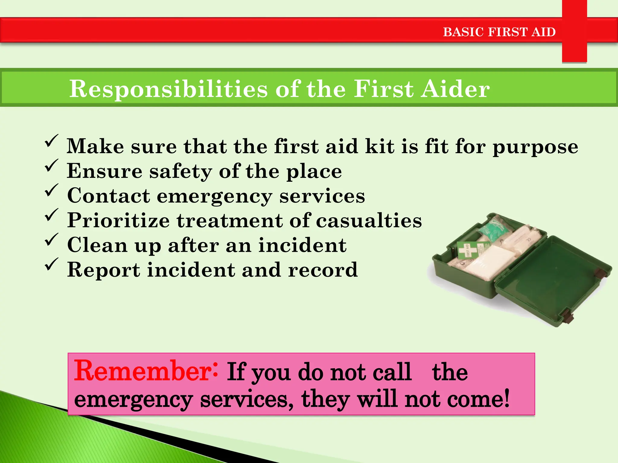 Basic First Aid Training Program For Shop Floor | PPT