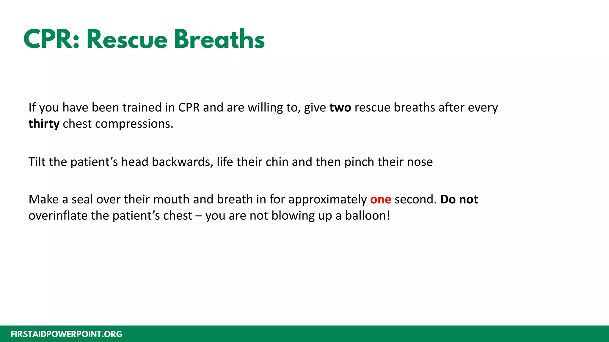 Basic First Aid - Cardiopulmonary Resuscitation (CPR) | PPTX