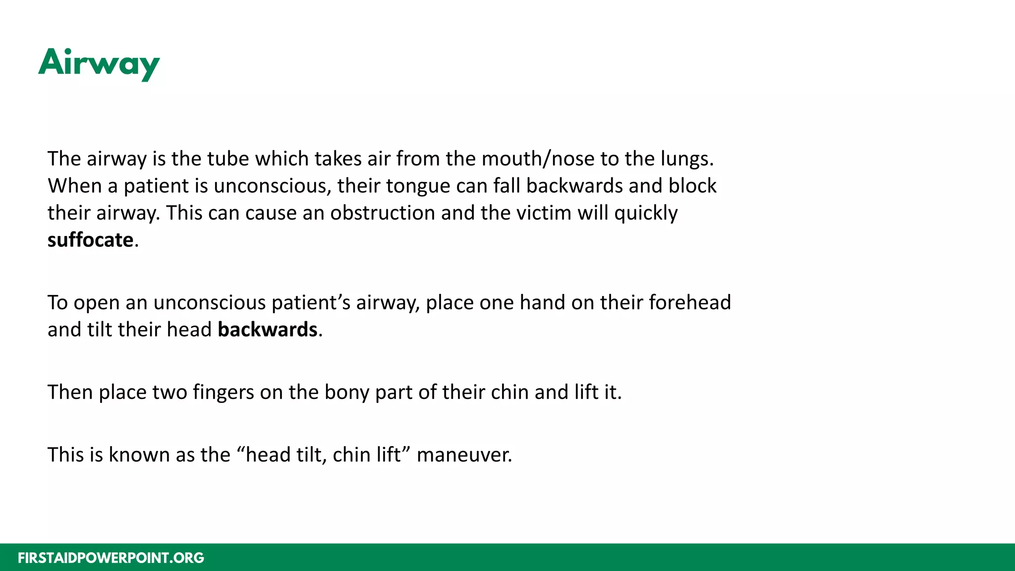 Basic First Aid - The Recovery Position | PPTX