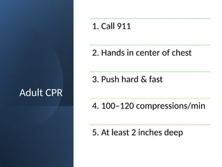 Basic First Aid & CPR what everyone should know | PPTX