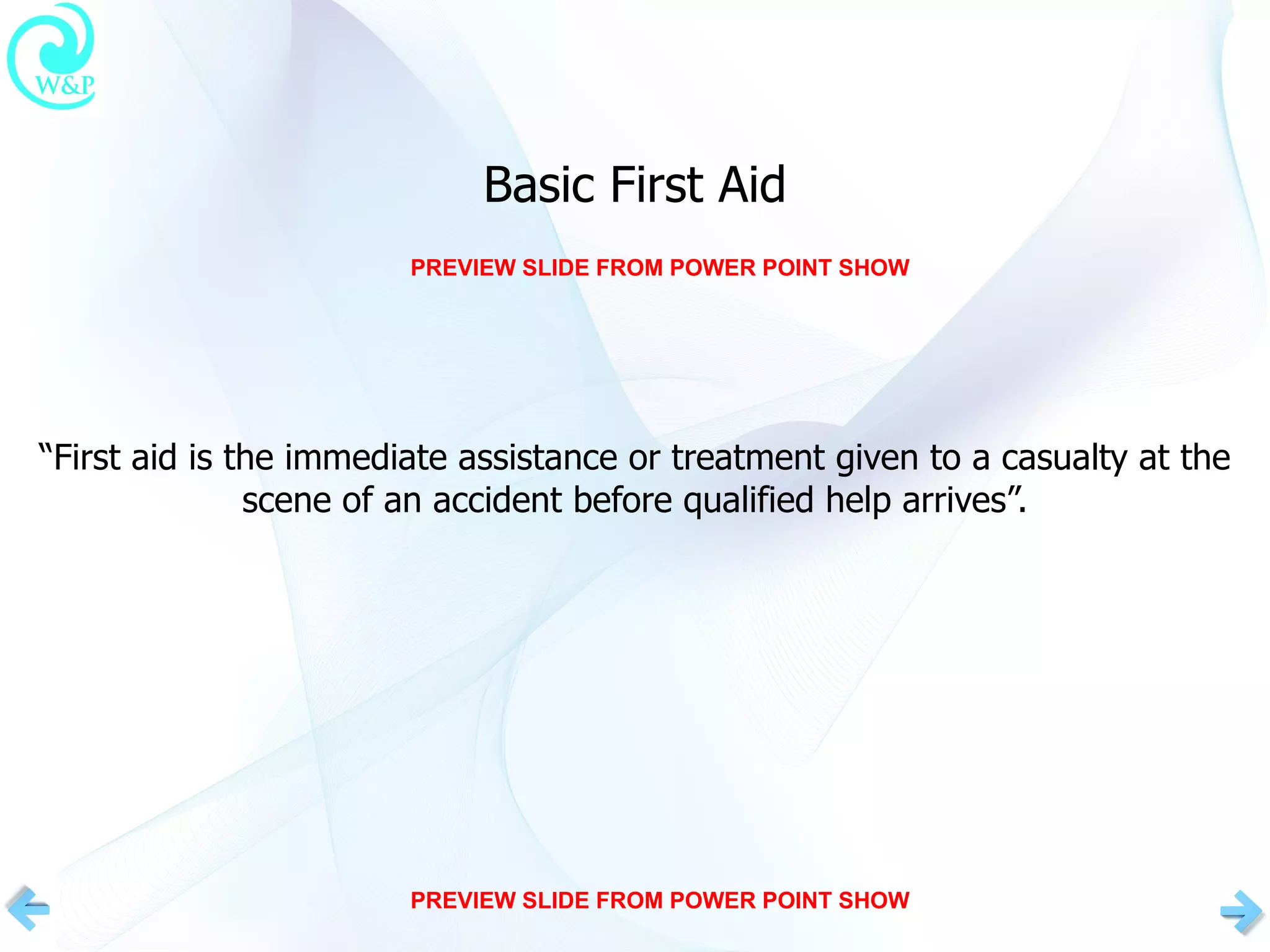 Basic First Aid Awareness Training - Preview | PPT