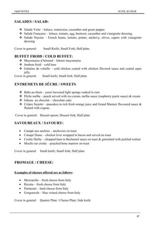 Basic food and beverage service | DOC