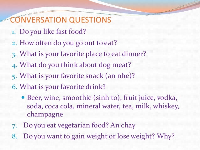 Basic food and drinks