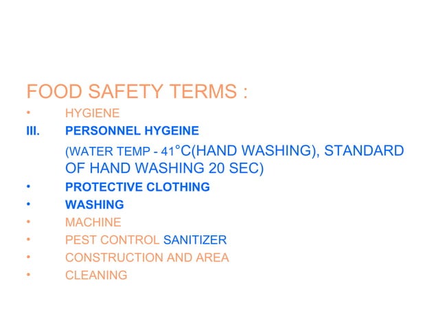 Basic Food Handling Training Power Point Presentation | PPT