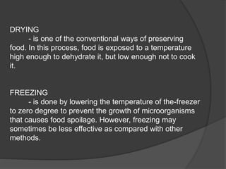 Basic food preservation techniques, preparation, and storage | PPTX