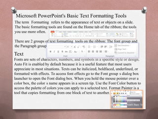 Basic formatting | PPT