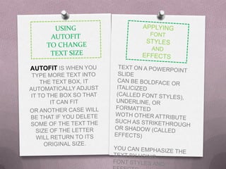 Basic formatting | PPTX | Desktop Publishing | Computer Software and Applications