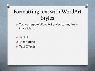 Basic formatting | PPTX | Desktop Publishing | Computer Software and ...