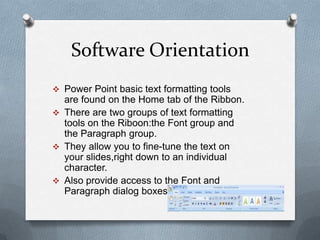 Basic formatting sofi | PPT
