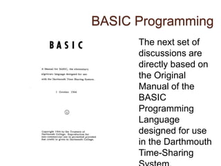 BASIC Programming Language | PPTX