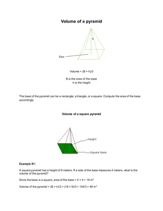 Basic formula for Shapes - Area and Volume and Surfae | DOCX | Physics ...