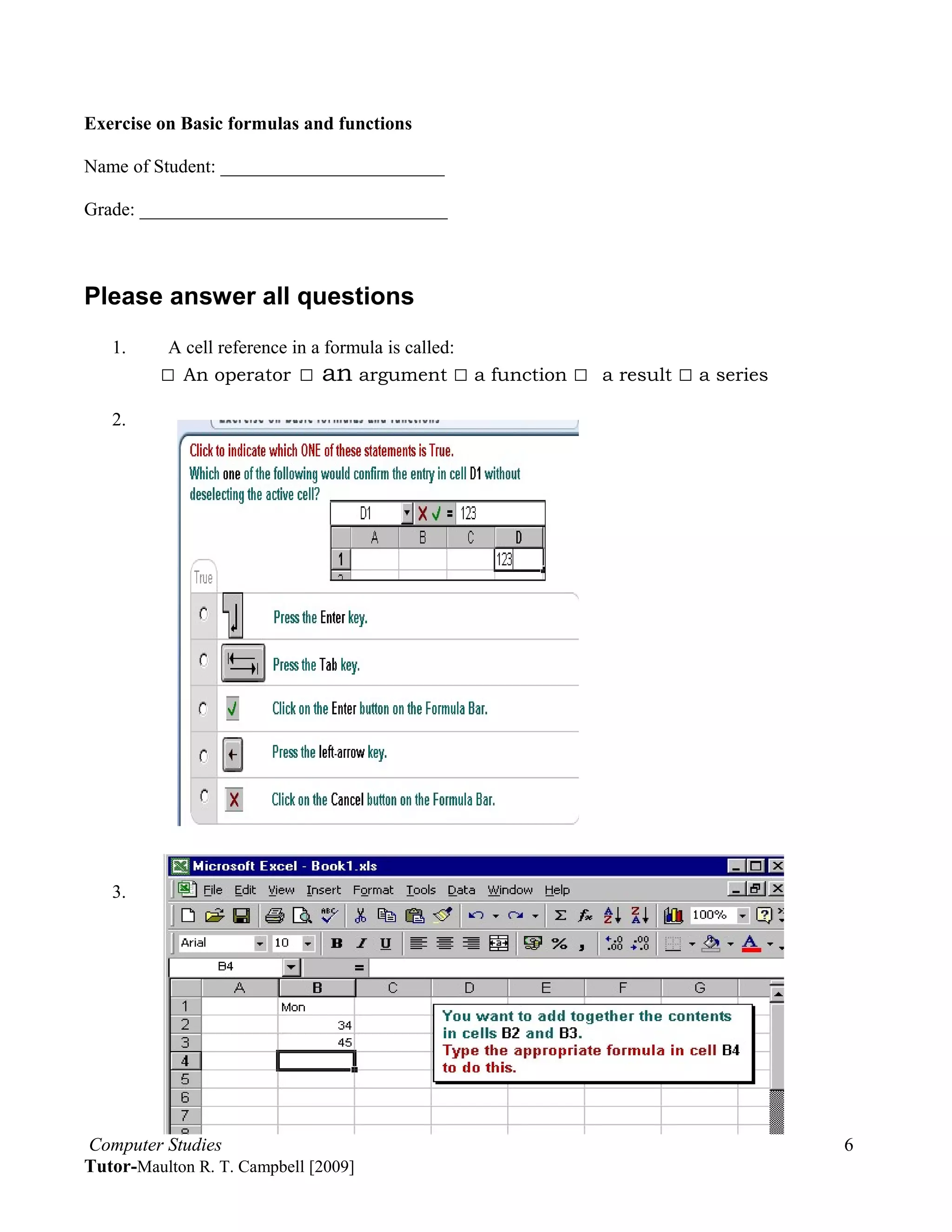 Basic formulas and functions | DOC