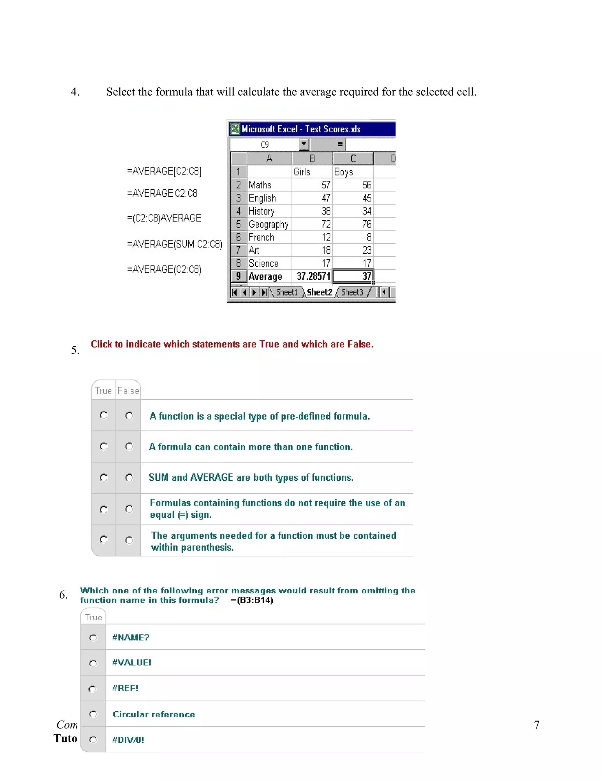 Basic formulas and functions | DOC