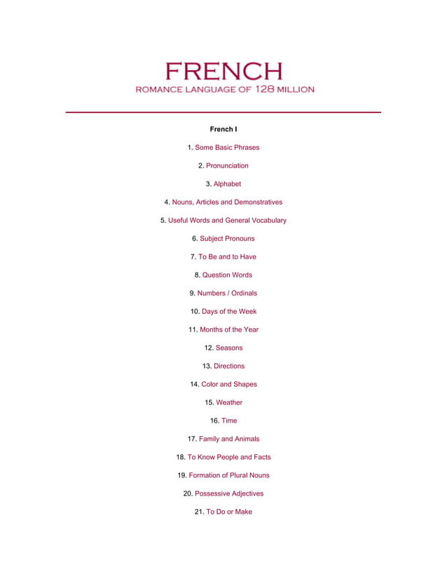Basic french | PDF