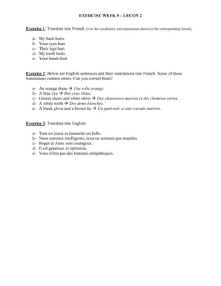 Basic French Exercises | PDF