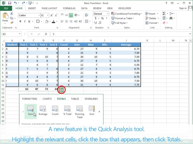 The quick analysis tool in excel 2007 is not showing up - filimfa