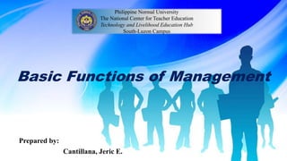 Basic functions of management | PPTX