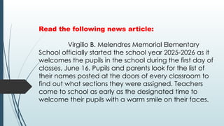 The BASIC FUNCTIONS OF NEWSPAPER.pptx explanations | PPTX