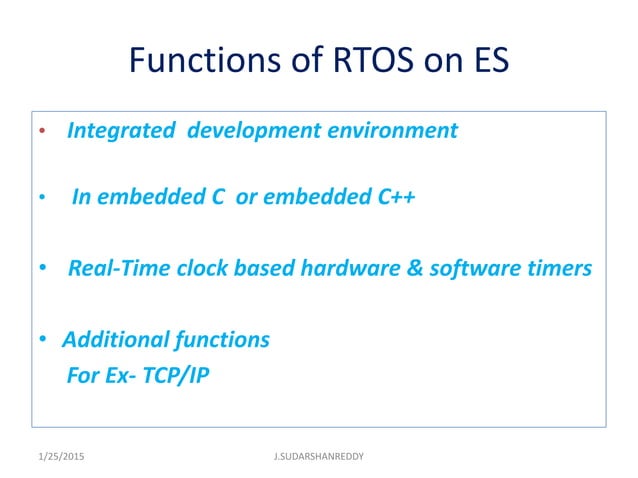 Basic functions & types of RTOS ES | PPT