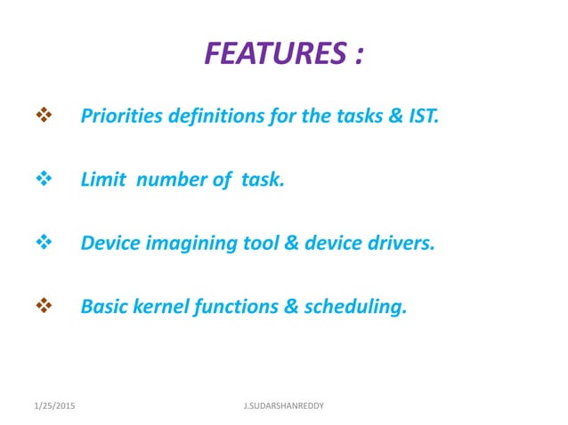 Basic functions & types of RTOS ES | PPT