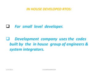 Basic functions & types of RTOS ES | PPT
