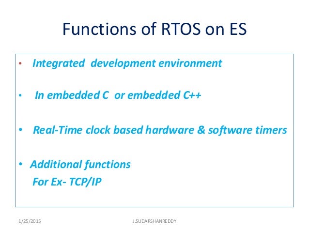 Basic functions & types of RTOS ES Basic functions & types of RTOS ES