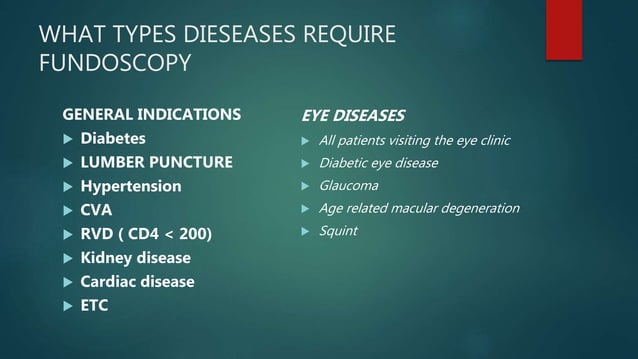 Basic fundoscopy | PPTX | Eye and Vision Conditions | Diseases and ...