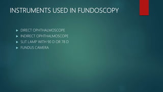 Basic fundoscopy | PPTX | Eye and Vision Conditions | Diseases and ...