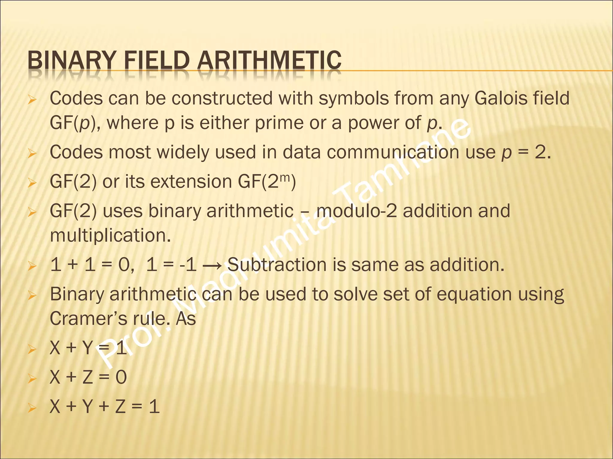 Basic galois field arithmatics required for error control codes | PDF Basic galois field arithmatics required for error control codes | PDF