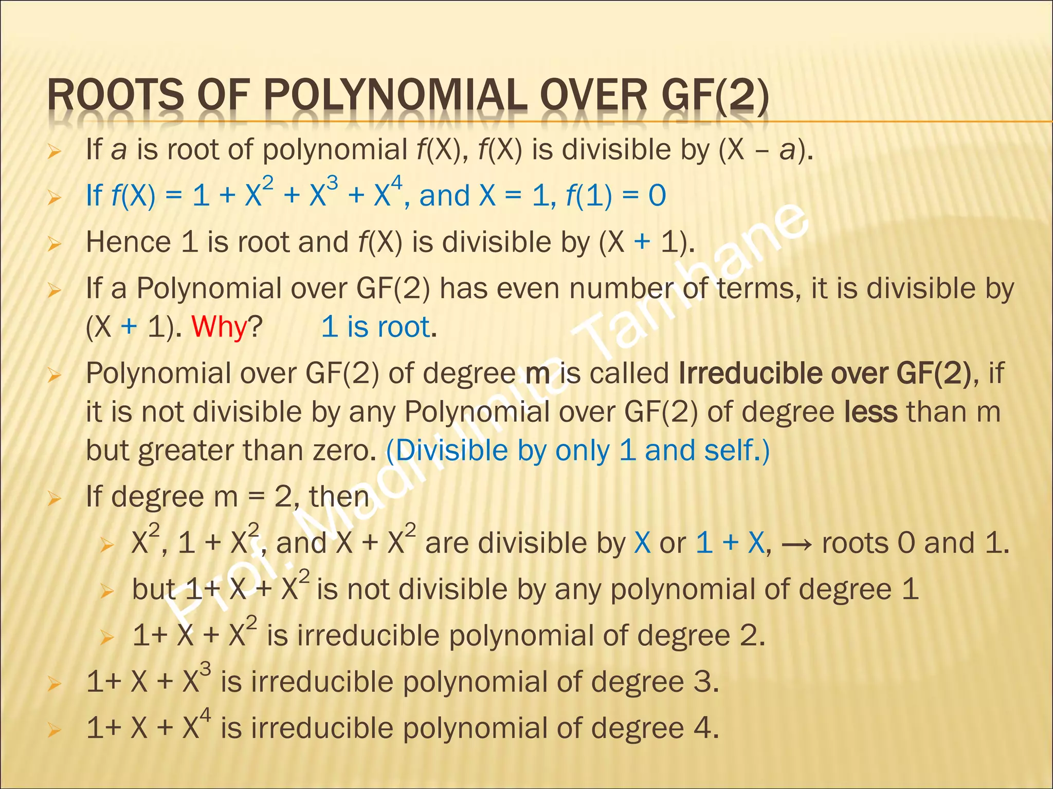 Basic galois field arithmatics required for error control codes | PDF