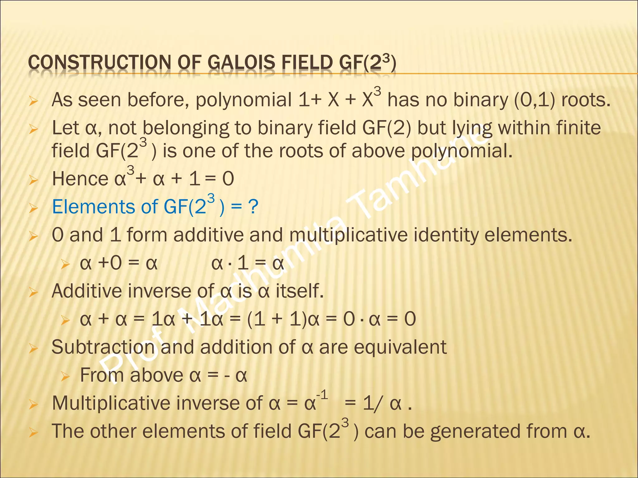 Basic galois field arithmatics required for error control codes | PDF Basic galois field arithmatics required for error control codes | PDF