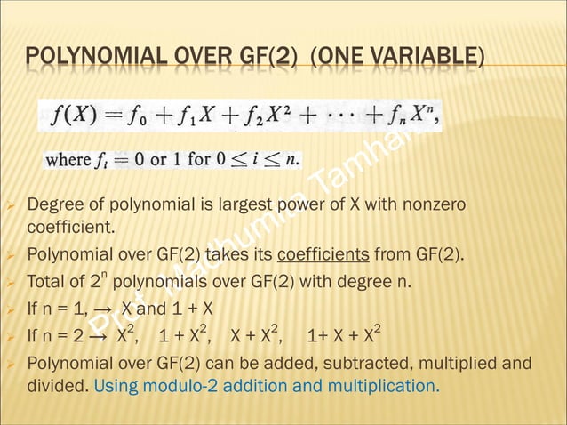 Basic galois field arithmatics required for error control codes | PDF