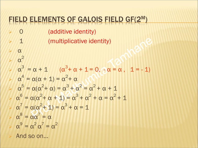 Basic galois field arithmatics required for error control codes | PDF