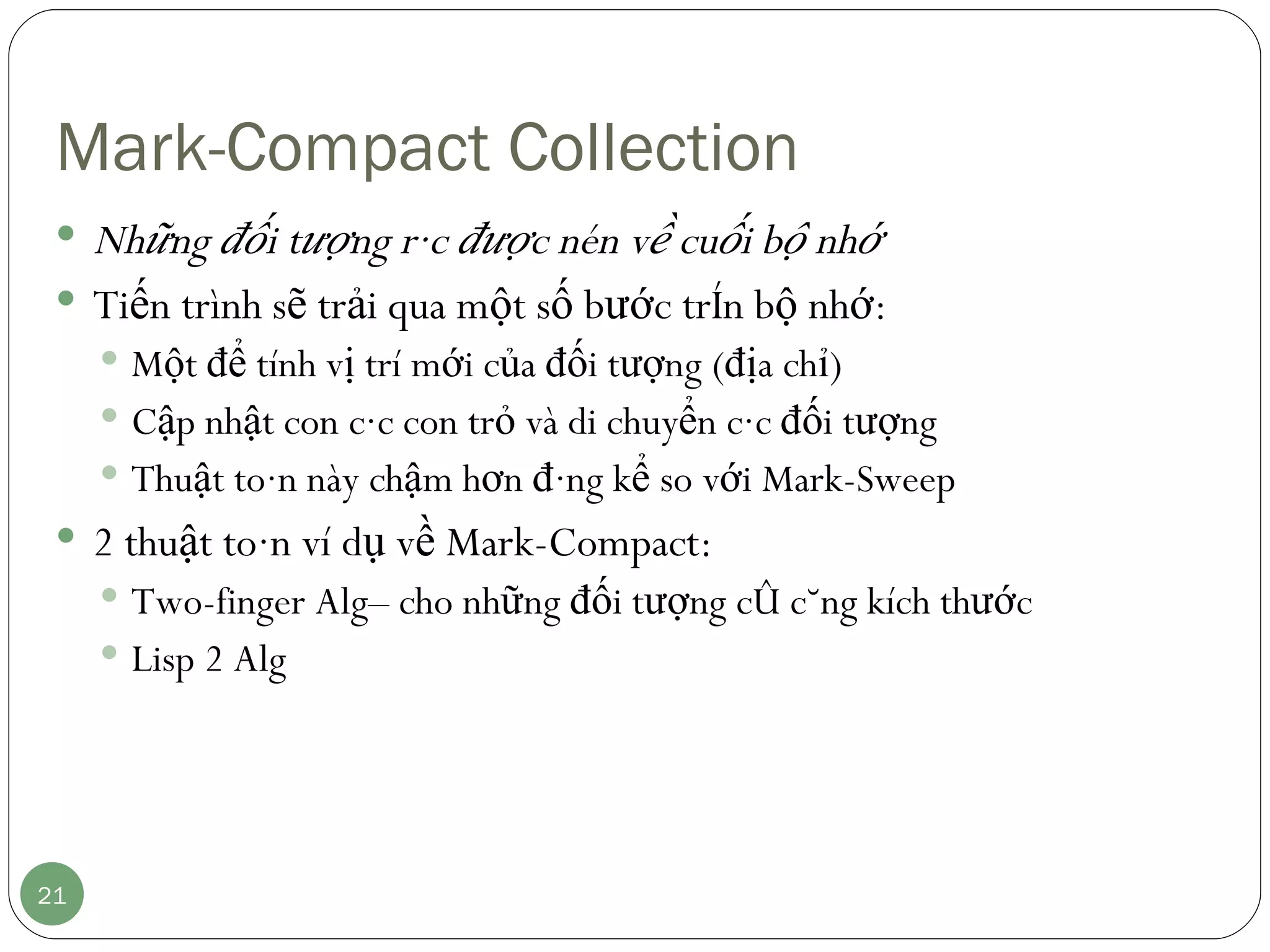 Basic Garbage Collection Techniques [ Vi] | PPT